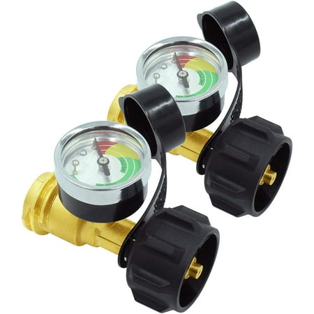 2 Pack Propane Tank Gas Gauges 3-Level Color-Coded Indicator Leak ...