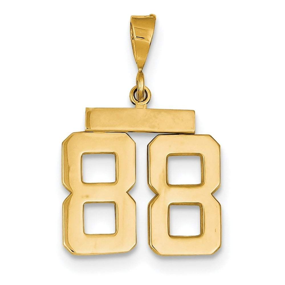 IceCarats - 14k Yellow Gold Medium Number 88 Pendant Charm Necklace ...
