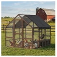 Chicken Coop for 8-10 Hens, Large Walk-in Chicken Run, Waterproof Cover ...