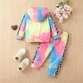 Toddler Girls 2Pcs Outfits Tie-Dyed Long Sleeve Hoodie and Pant Clothes ...