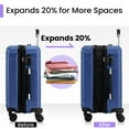 AMZFUN 3-Piece Luggage Set, Expandable PC ABS Durable Suitcase with TSA Lock, Swivel Wheels, 20 ...