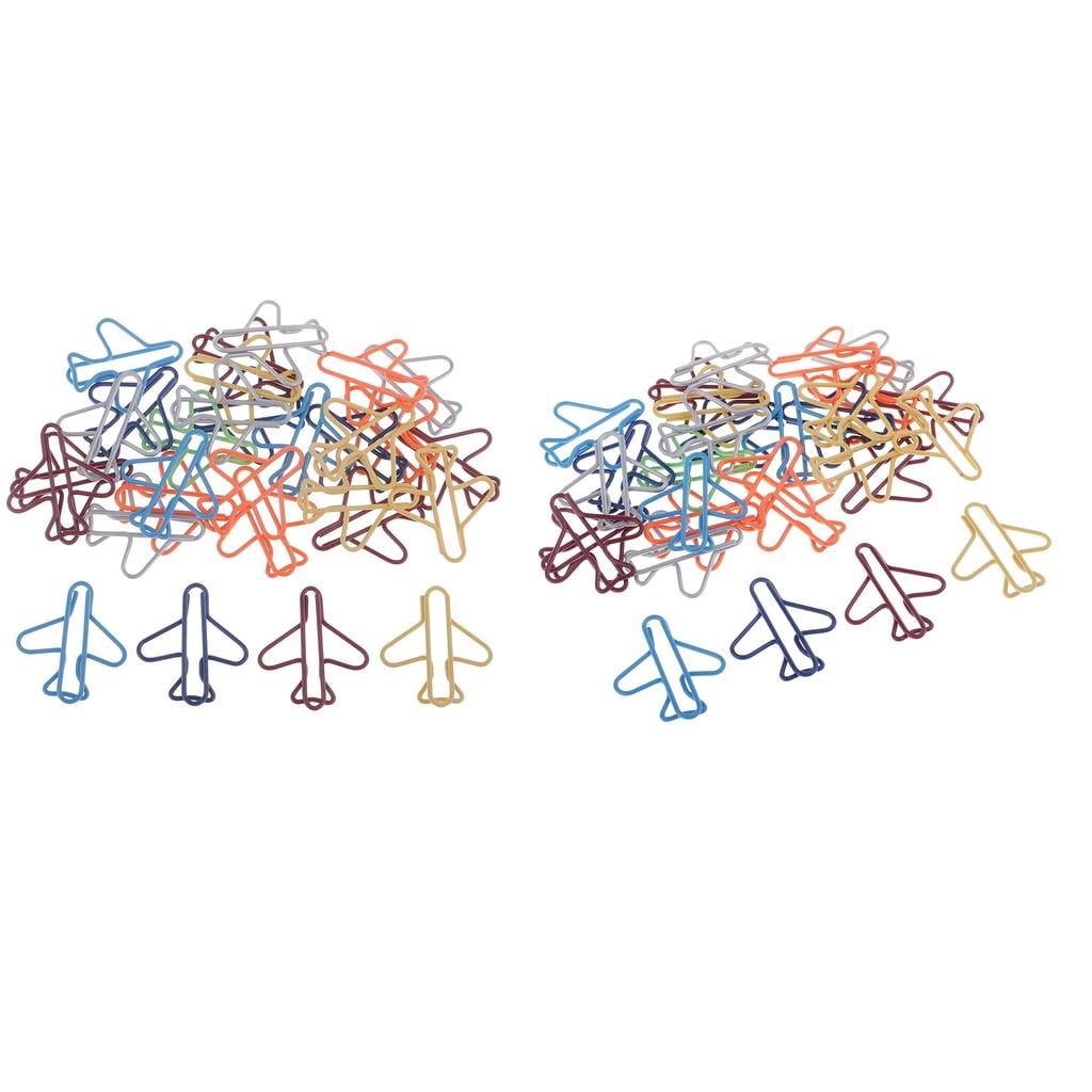 60pieces/set Assorted Color Metal Airplane Paper Clips Supplies ...