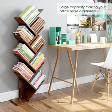 Gymax Tree Bookshelf 8-Tier Bookcase Free Standing Book Rack Display ...