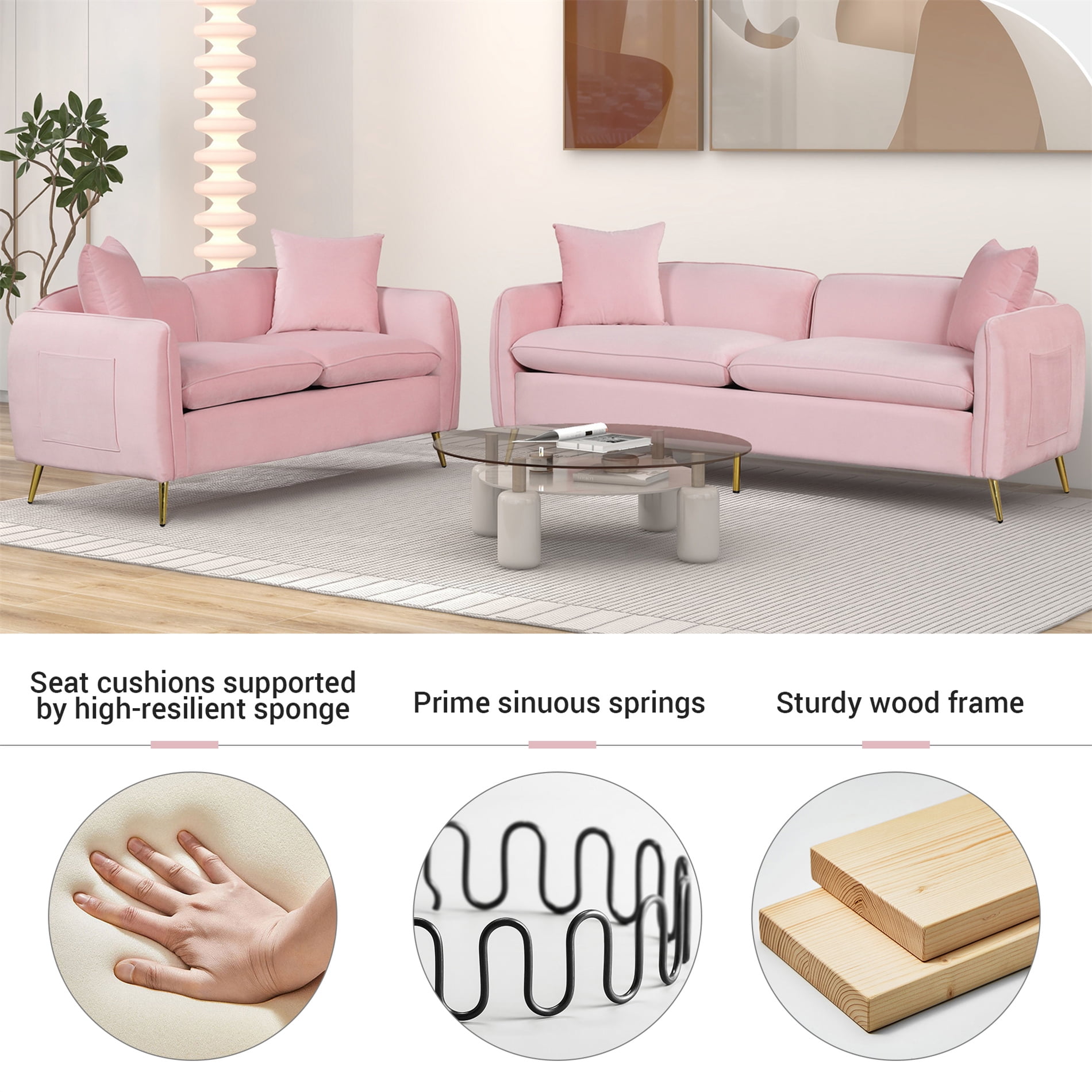 Pink Sofa Set | Cabinets Matttroy