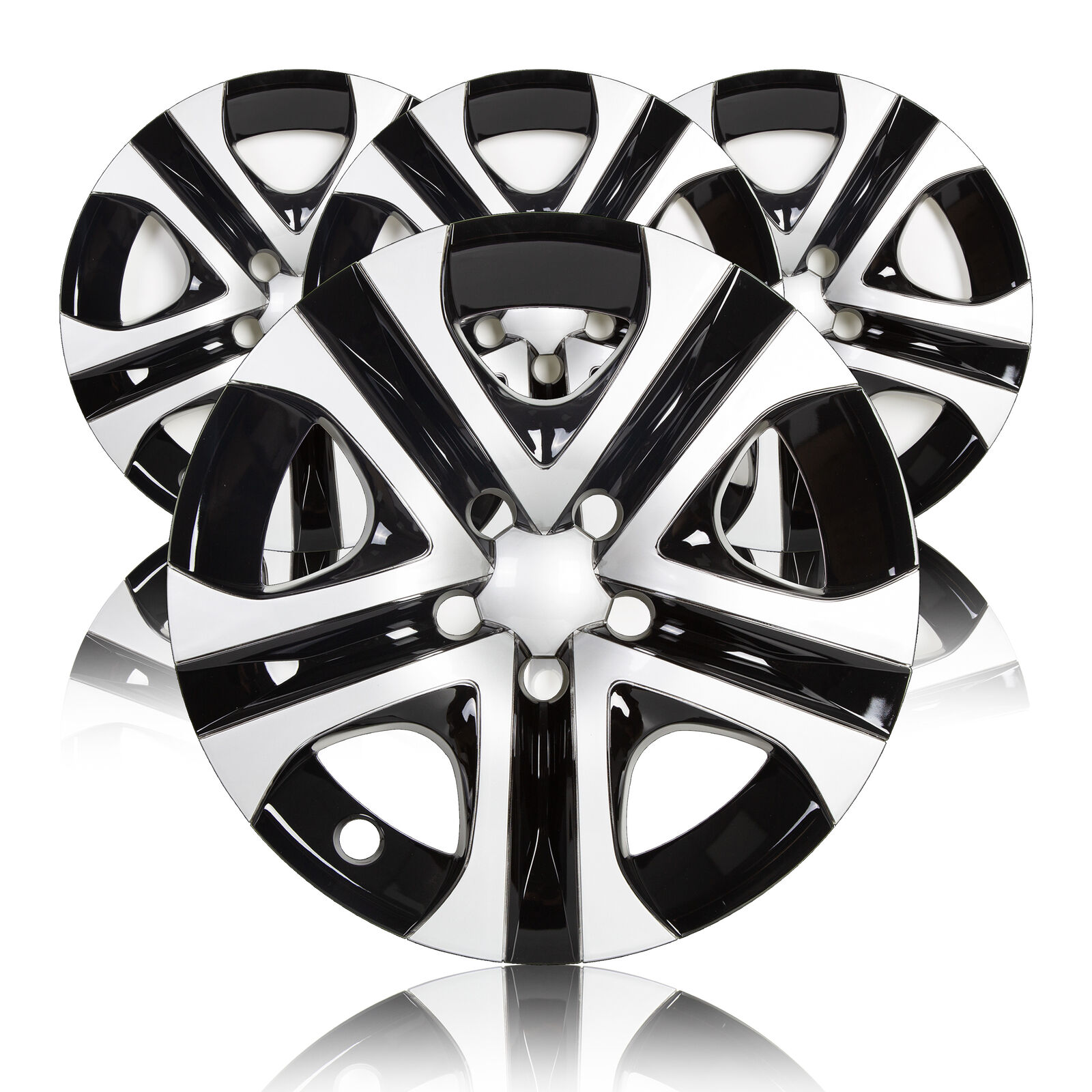 4 X 17 Hub Caps Full Rim Wheel Skin Covers Silver Black For 13 18 4 X 17 Hub Caps Full Rim Wheel Skin Covers Silver Black For 13 18