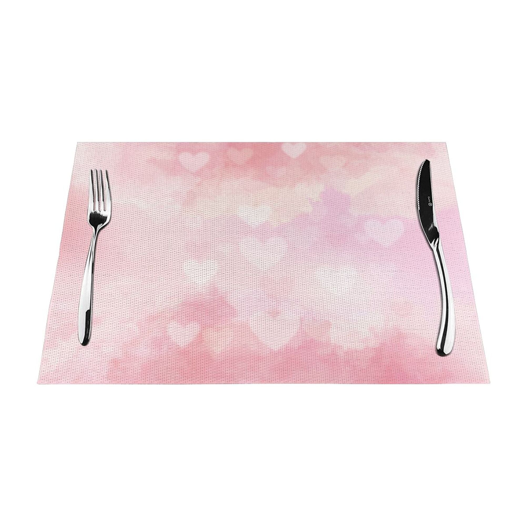 XMXY Woven Placemats Set of 4 PCS, Heart Tender Sweet Love Table Mats ...