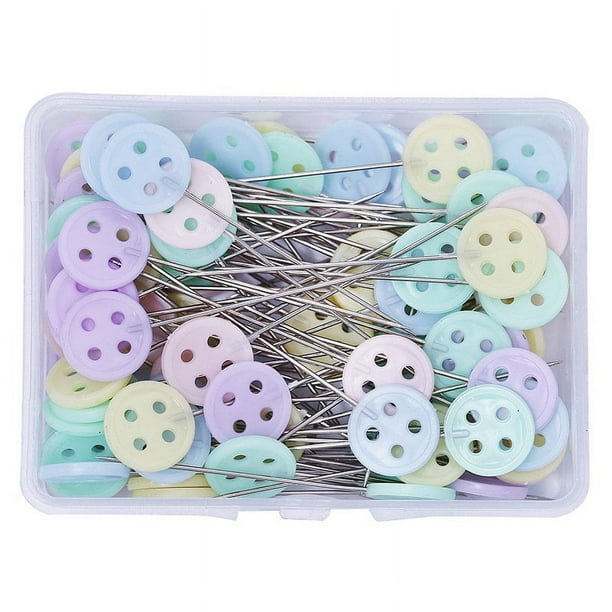 Sewing Pins, 100 Pcs Multicolored Dressmaker Pins Butterfly Button Head ...