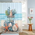 Bathroom Shower Curtain Starfish Coral in Jar Waterproof Shower ...