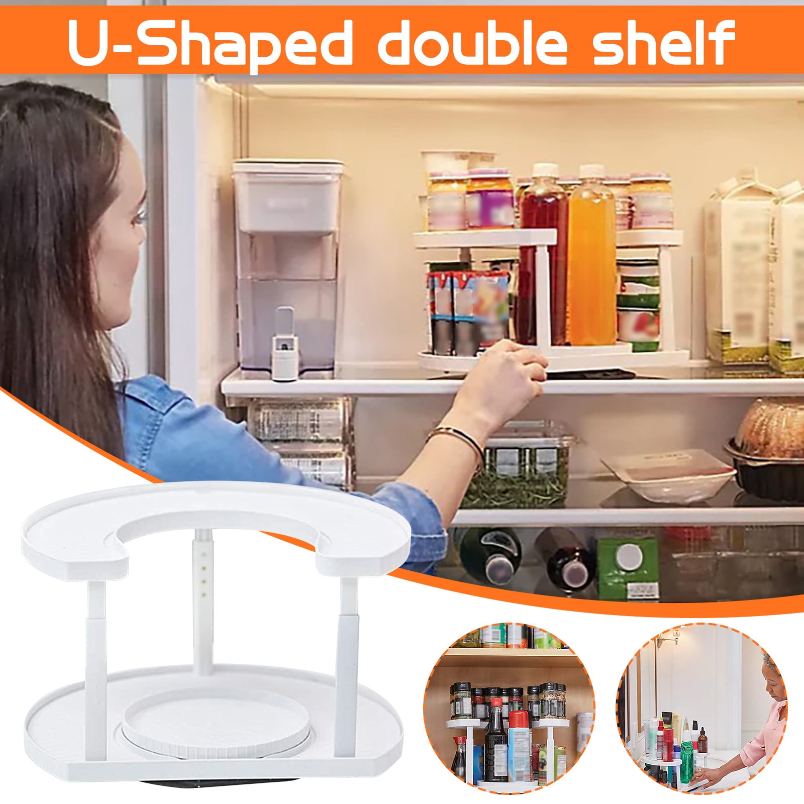 Home Edit Storage LAWOR The New U-Shaped Double-Layer Rotating Rack ...