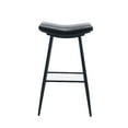 Tufted Upholstered Counter Height Bar Stools Without Back, Metal Legs ...