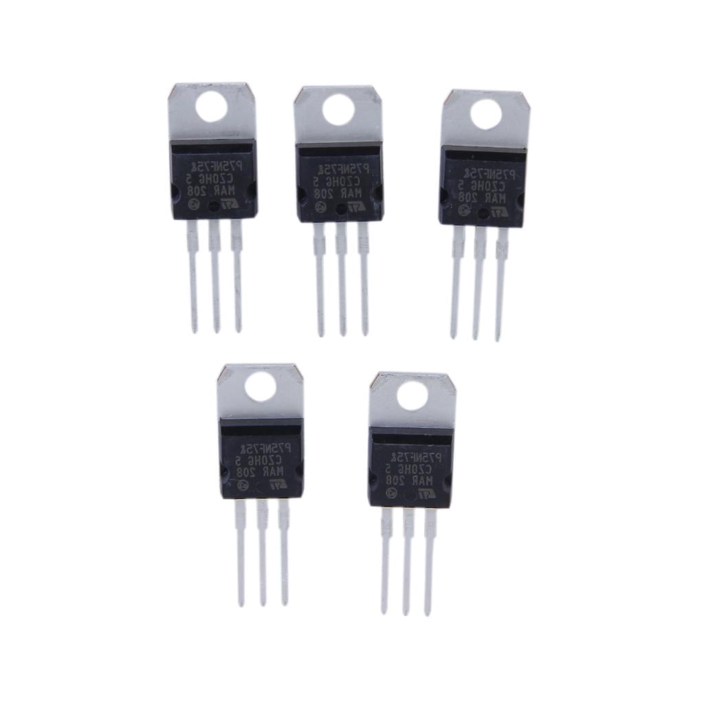 5 Pieces Channel Power MOSFET (to 220) P75NF75 80A 75V for Switching ...