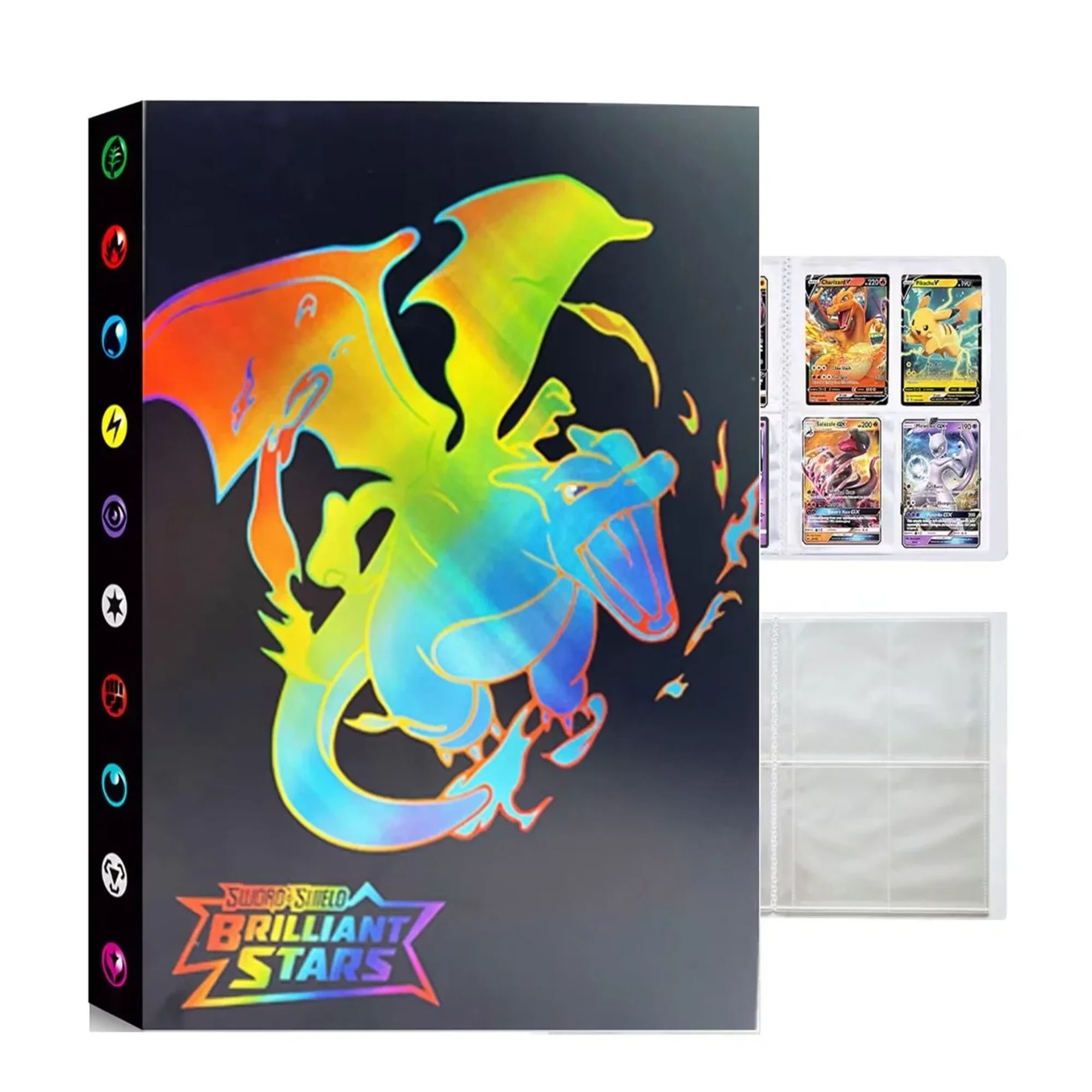 Colour Talk Card Binder For Trading Cards  Collection Card Albums trading Card Storage Binder 4-Pockets Hold 240 Cards-Fl12