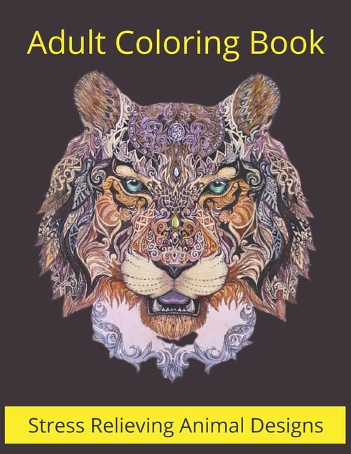 Adult Coloring Book Stress relieving Animal Designs: Mandala Coloring ...