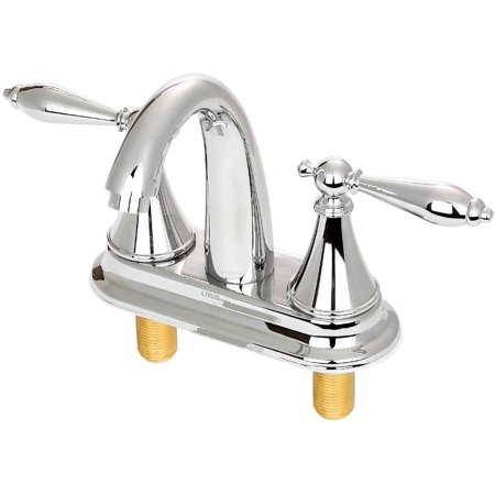 Bathroom Faucet with Hot and Cold Water, Lead-Free Brass Polished ...