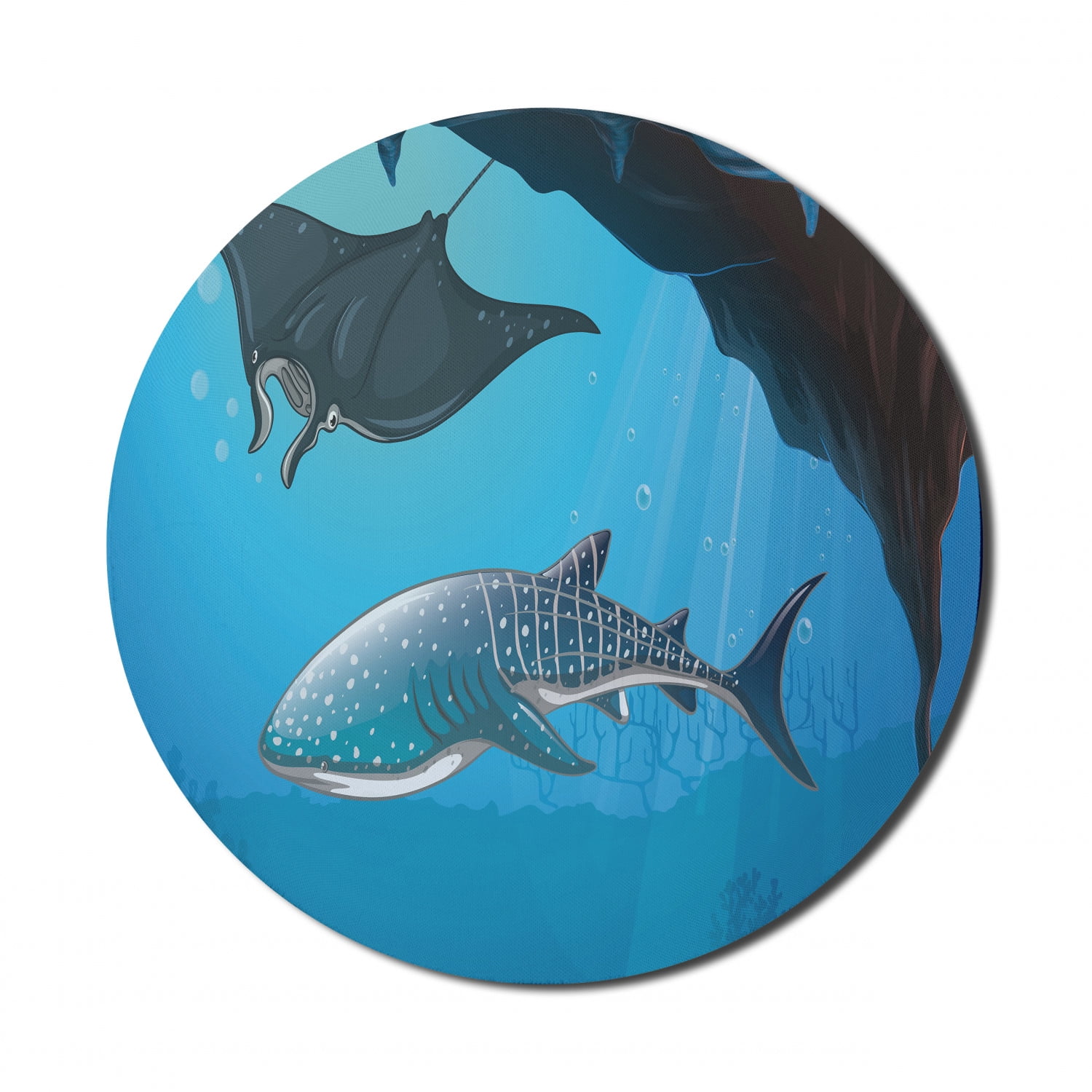 Shark Mouse Pad for Computers, Mammal Deep Water Stingray Coral Reefs ...