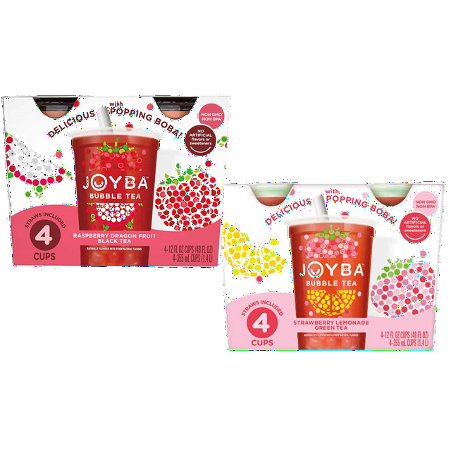 Joyba Bubble Tea Raspberry Dragonfruit & Strawberry Lemonade Tea with ...