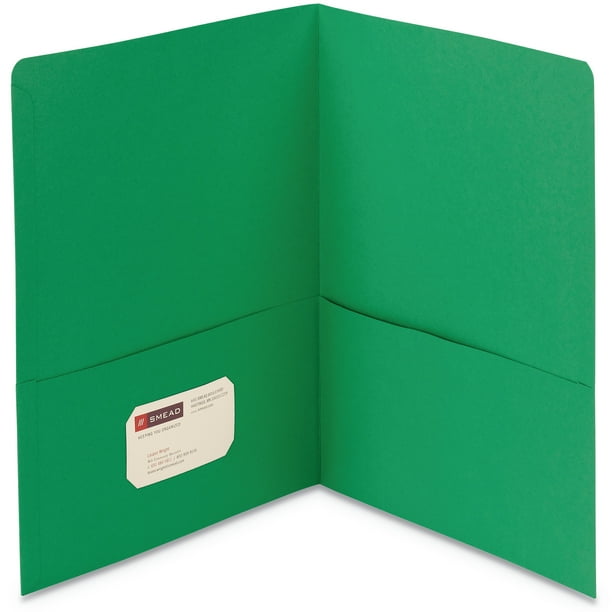 Smead Two-Pocket Folder, Textured Paper, Green, 25/Box -SMD87855 ...