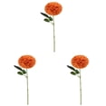 3-Pack Orange Artificial Pom Pom Flowers, 11" Realistic Fake Maridgolds ...