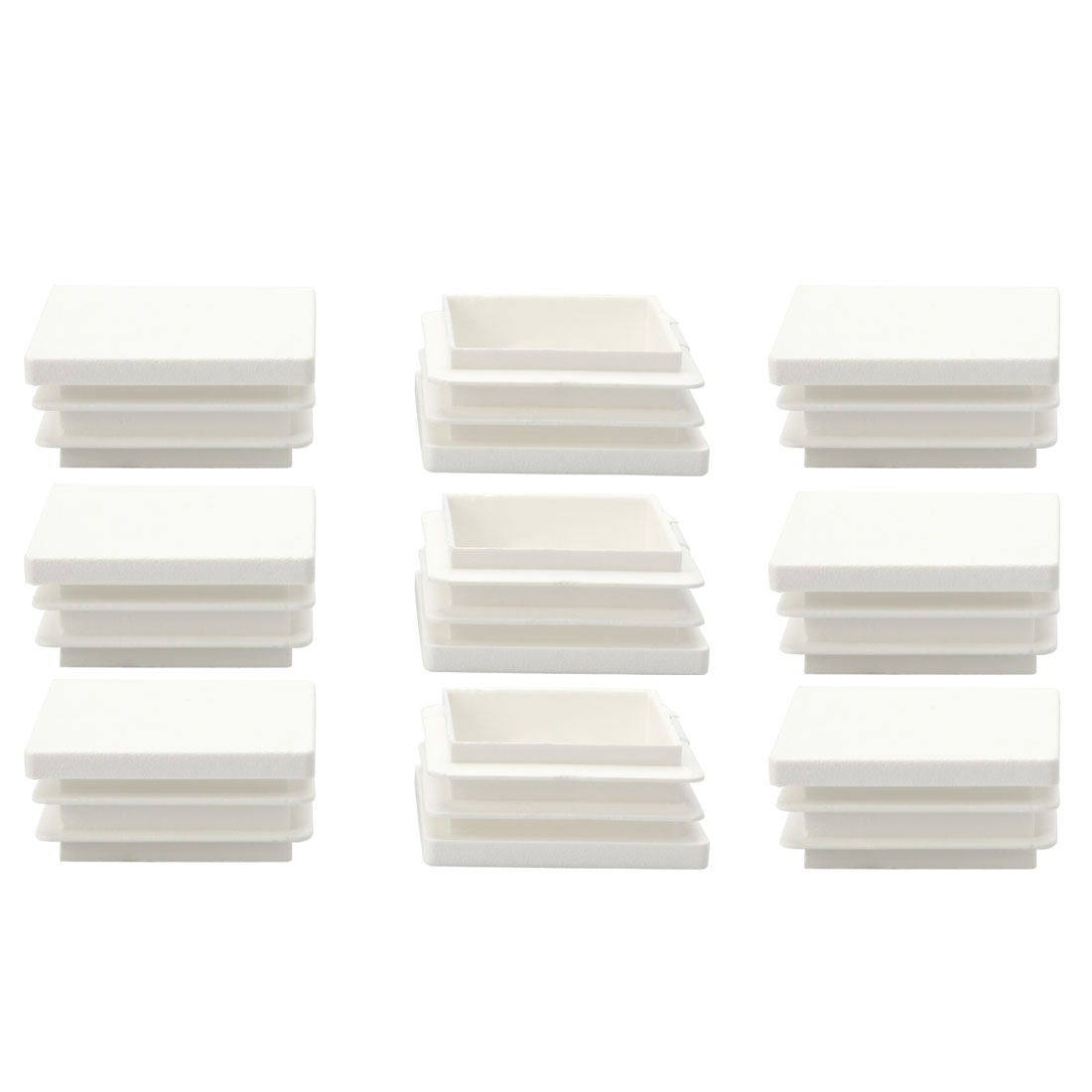 40 x 40mm Plastic Square Tube Inserts Ribbed Pipe Tubing End Cover Caps ...