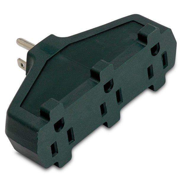 3 way ( straight shaped ) with plug locations on the left, right, and ...