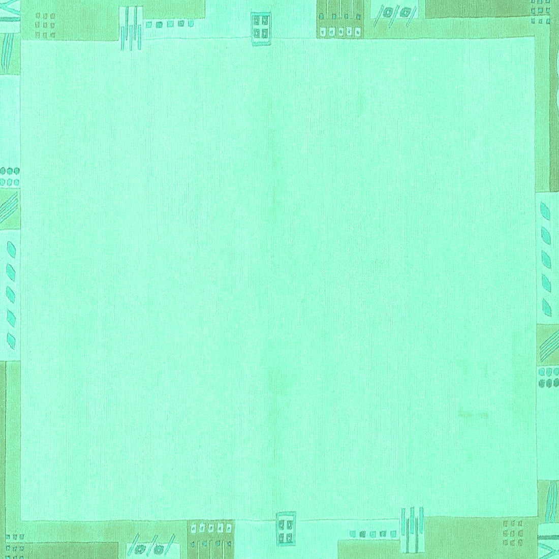 Ahgly Company Machine Washable Indoor Square Solid Turquoise Blue ...