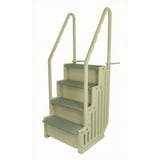 Confer Resin Pool Steps & Ladder Combo, Warm Gray Frame, 300lb Weight ...