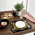 Black and Gold Placemat, Elegant Baroque Floral Design, 45x30cm Non ...
