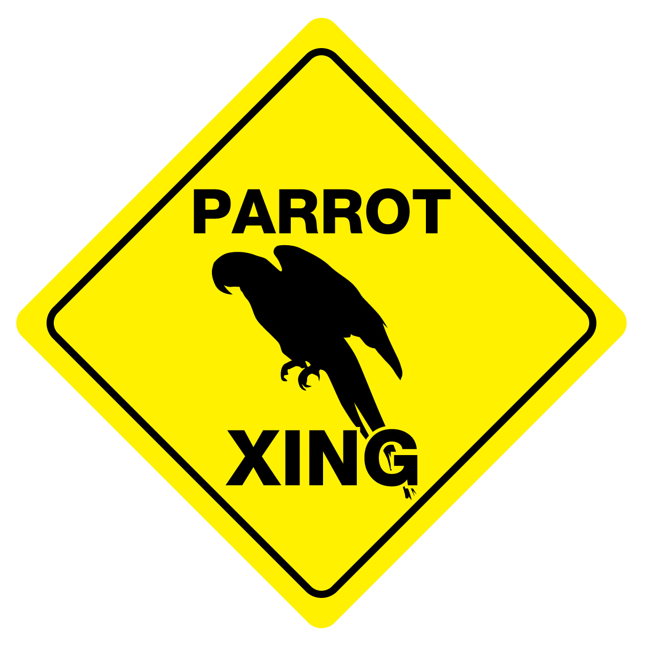 PARROT CROSSING Funny Novelty Crossing Sign - Walmart.com