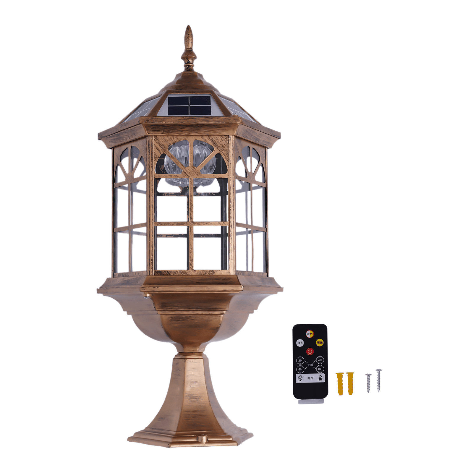 Outdoor Solar Powered LED Post Light Garden Lantern Pillar Light ...