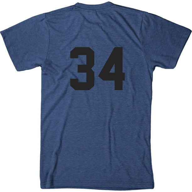 Standard Black Jersey Number 34 Men's Modern Fit T-Shirt - Walmart.com