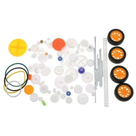 78pcs Robot Toy Small Replacement Parts Axles Tires DIY Car Gear Set RC ...
