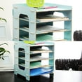 Wood Desk Document Organiser Space Saving Large Capacity Paper Letter ...