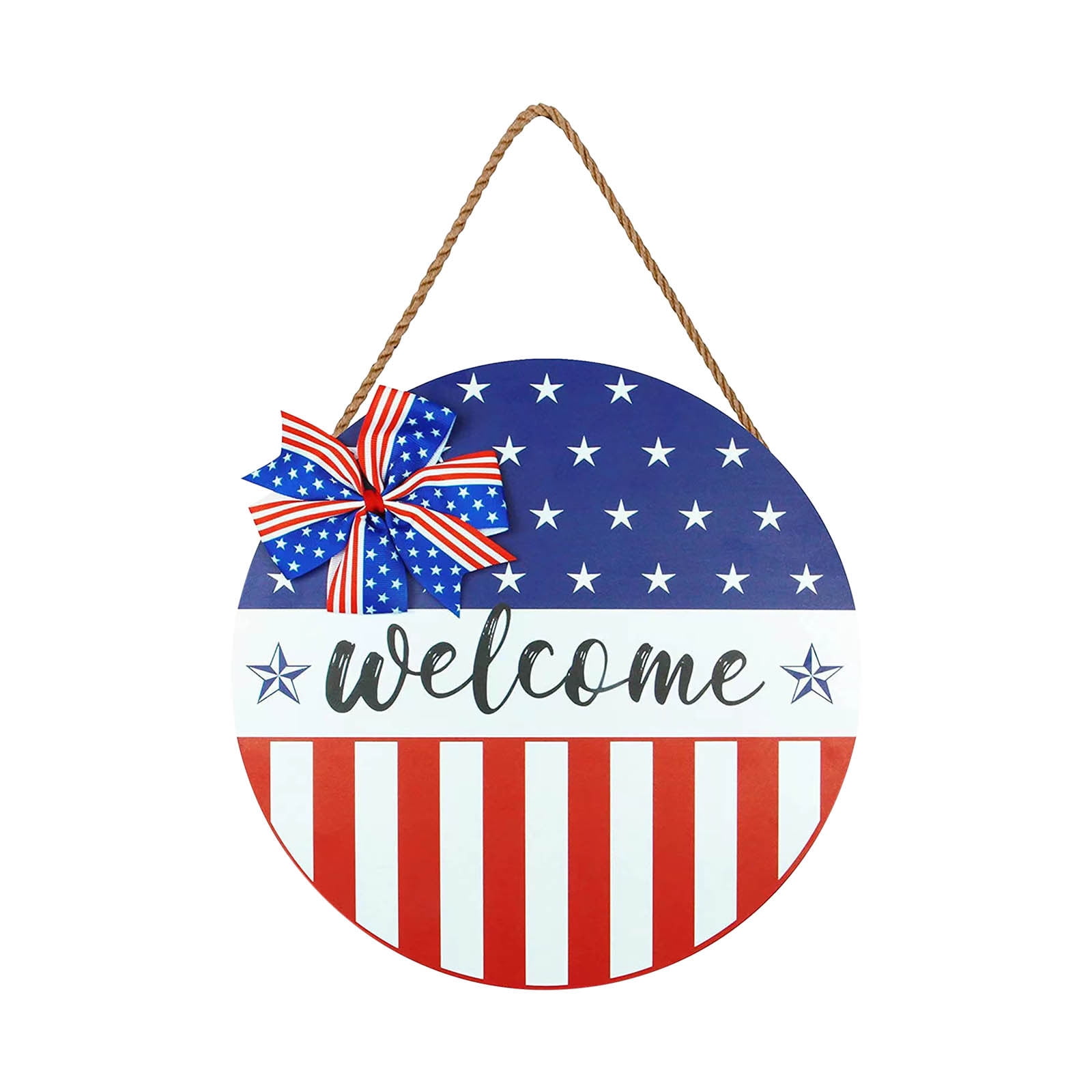 OAVQHLG3B 4th of July Welcome Door Sign, Independence Day Decorations ...