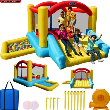 Blast Zone SuperStar Inflatable Jumping Castle Moon Slide Bouncer ...