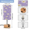 BZSMCE Daisy Pattern Printed 3 Color Touch Control Table Lamp Linen ...