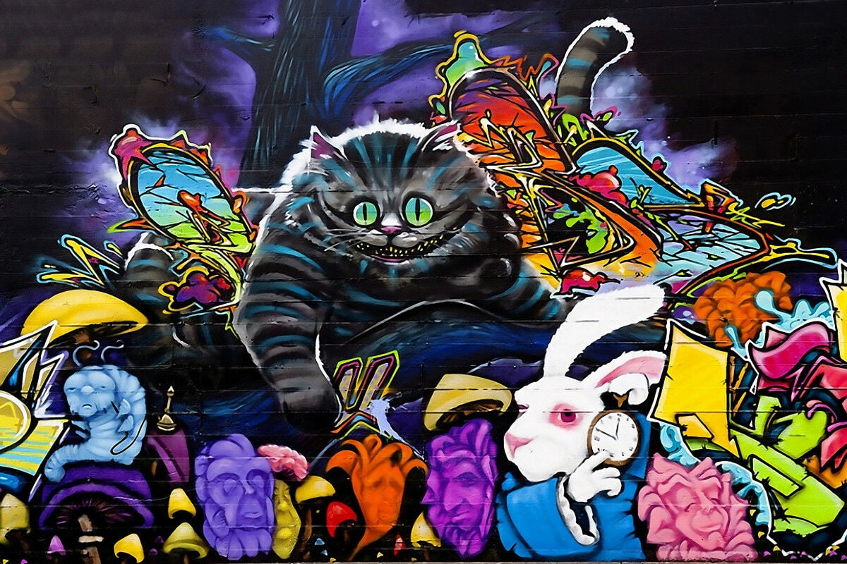 Alice In Wonderland Graffiti III - CANVAS OR PRINT WALL ART - Walmart.com