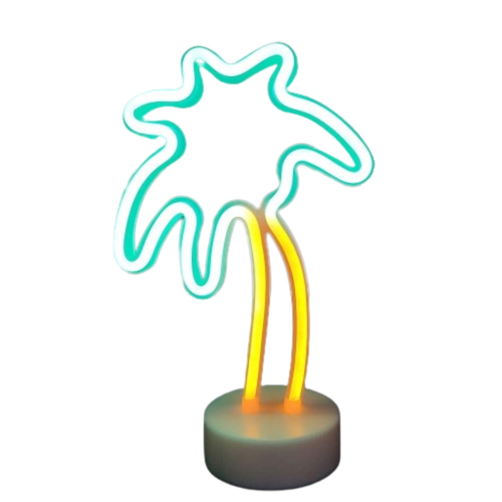 PEACNNG Palm Tree Neon Light with Holder Base Coconut Palm Tree Neon ...