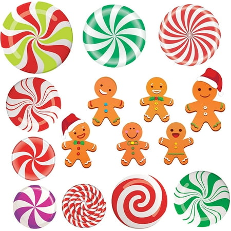 HTOOQ Peppermint Cutouts Gingerbread Cutouts 15PCS Christmas Candy Land ...