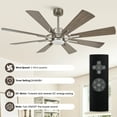 60 Inch Large Indoor/Outdoor Ceiling Fan with LED Light and Remote ...