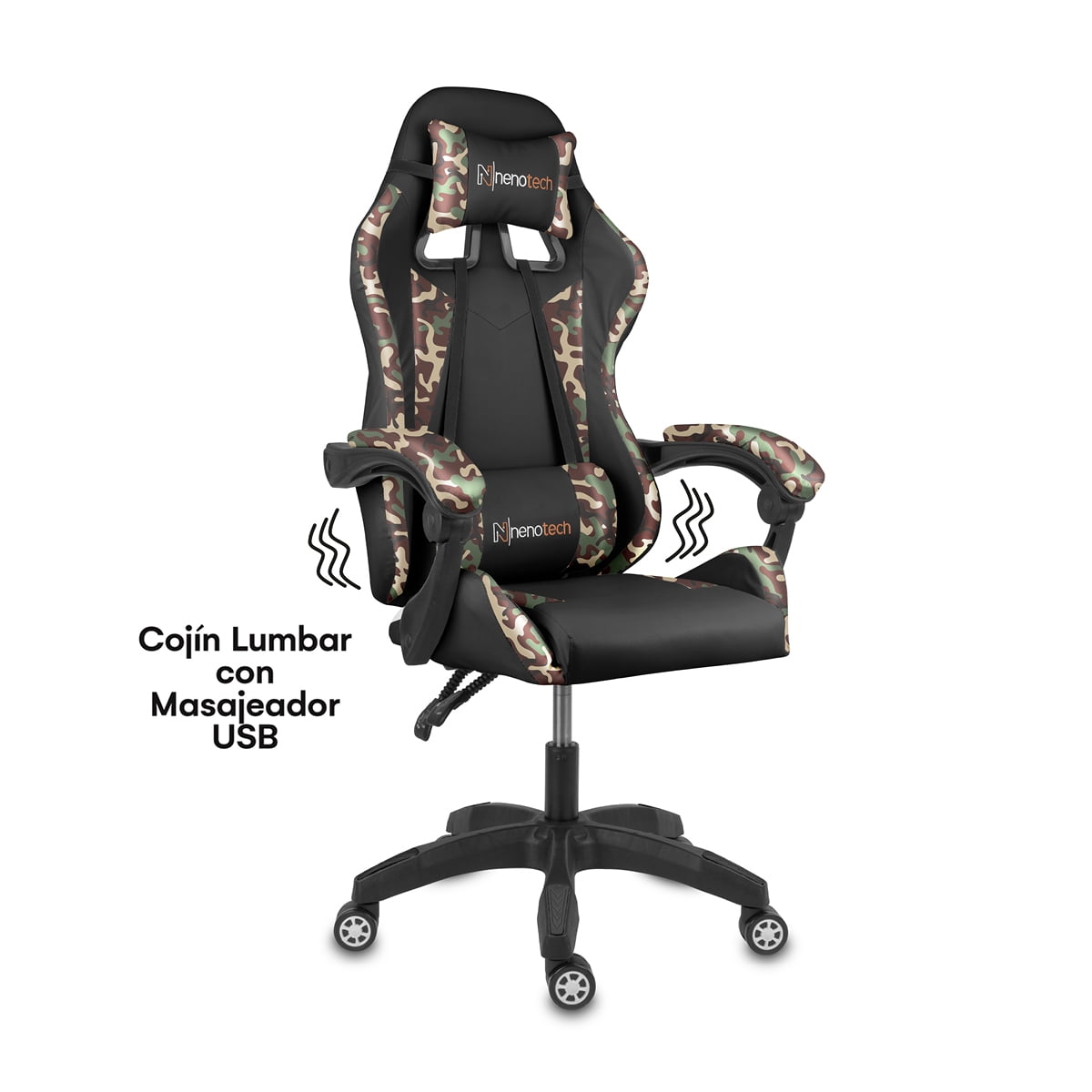Silla Gamer Ergonomica Nenotech Max Reclinable Camouflage | Bodega ...