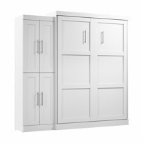 Bestar Pur 90" Engineered Wood Queen Murphy Bed with Closet Organizer ...