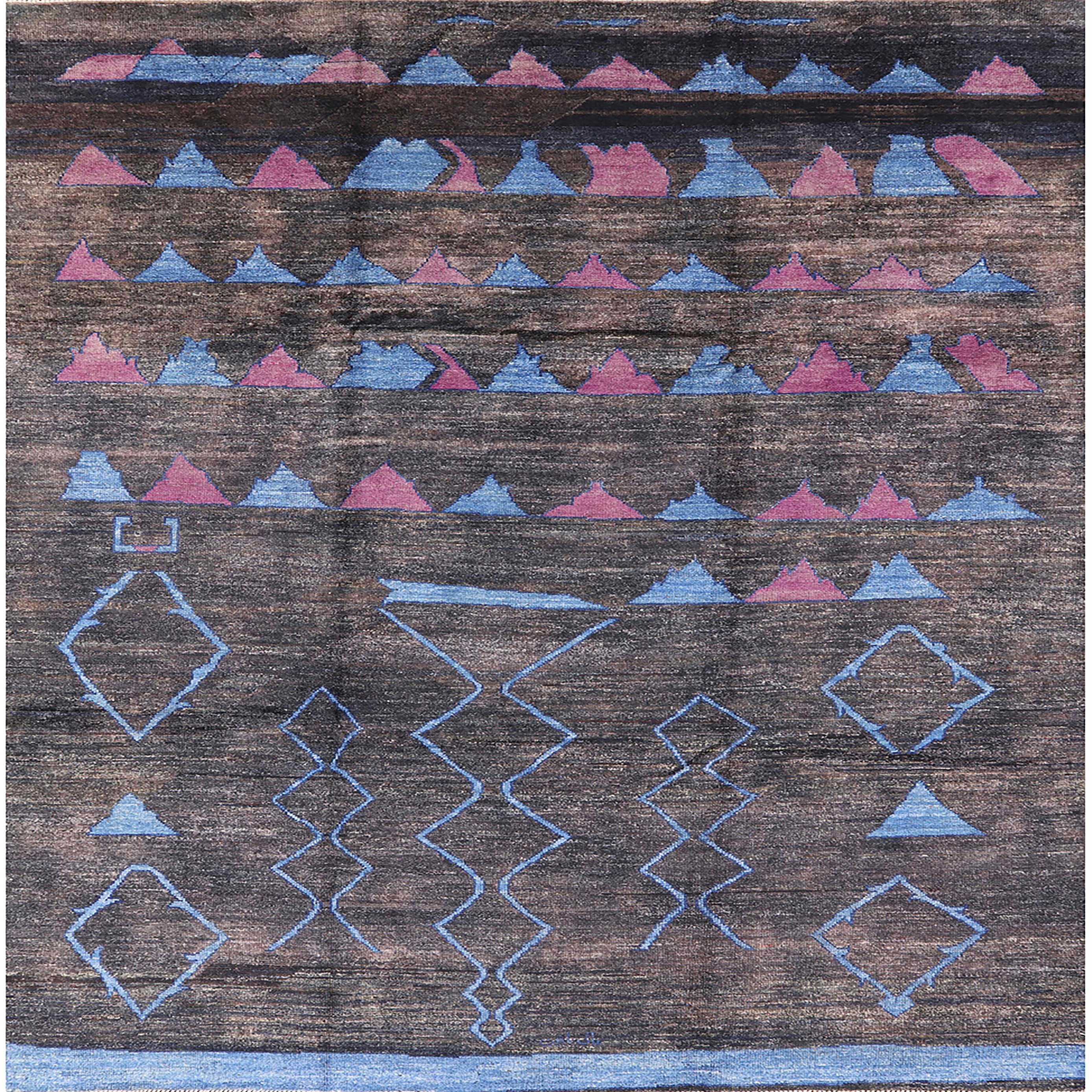 Ahgly Company Indoor Square Mid-Century Modern Plum Purple Solid Area ...