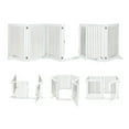 Pefilos 144" Folding Pet Gate with 4pcs Support, Wood 6-Panel Dog Gate ...