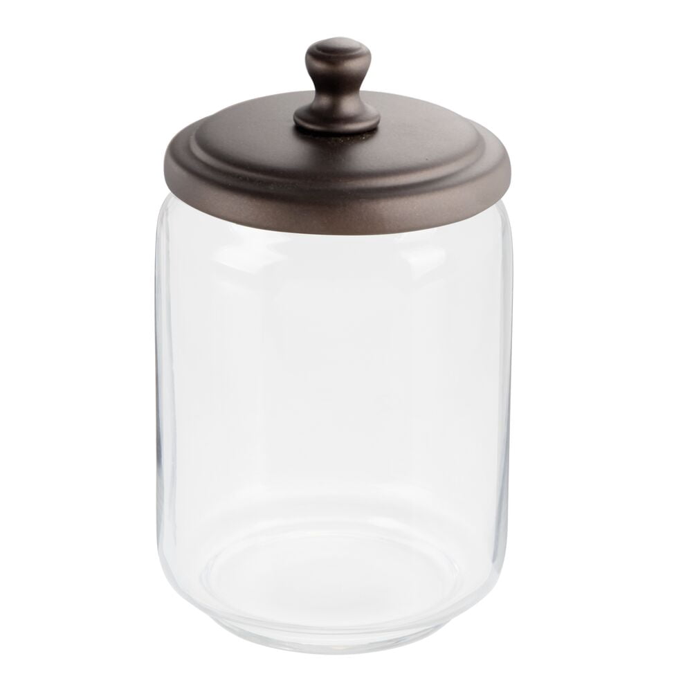 Glass Apothecary Jars 2-Pack Glass Apothecary Canisters With Bronze ...