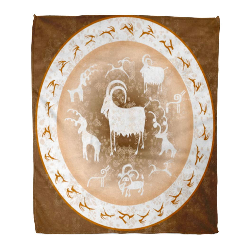SIDONKU 58x80 inch Super Soft Throw Blanket Beige Primitive Rock ...
