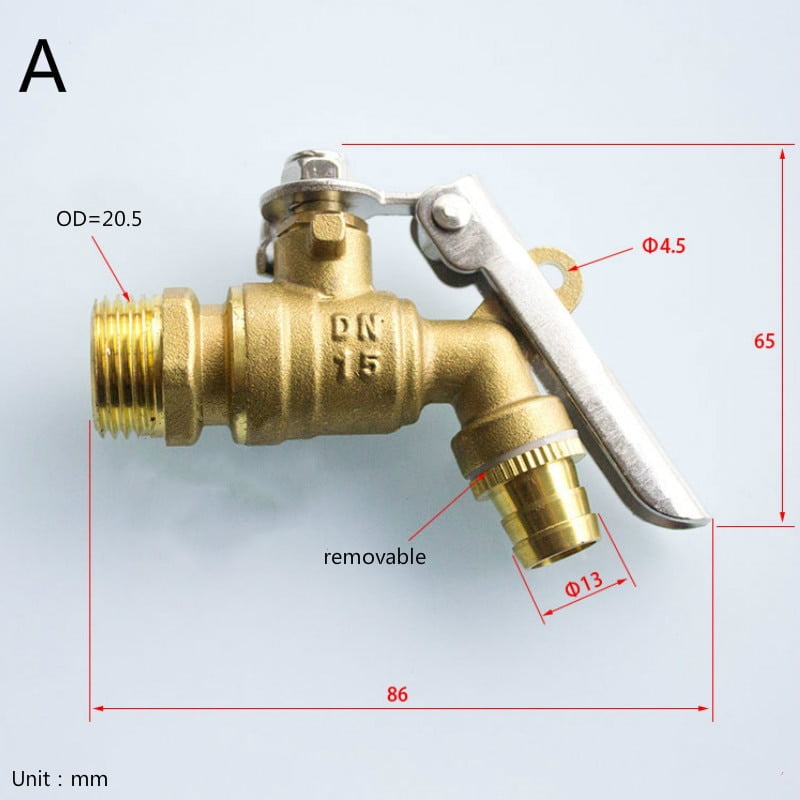 DN15 1/2" Brass Faucet Water Tap For Car Washer Mop Pool Garden Quick ...