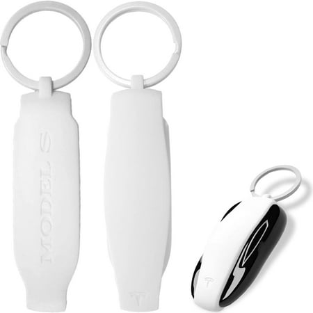2 Pack Silicone Keychain for Tesla Model S, Replacement Metal Keychain ...