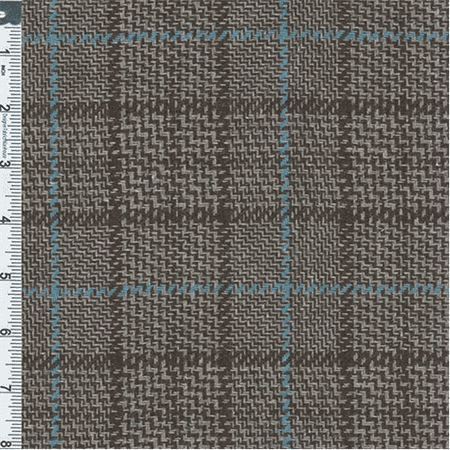 Coffee/Baby Blue Plaid Wool Suiting, Fabric Sold By the Yard - Walmart.com