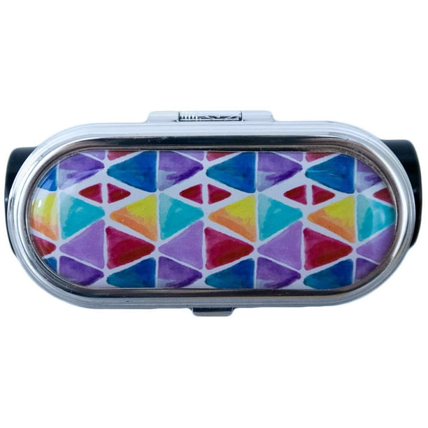 Vintage Clip-on Round Lipstick Case With Mirror (Triangle Art ...