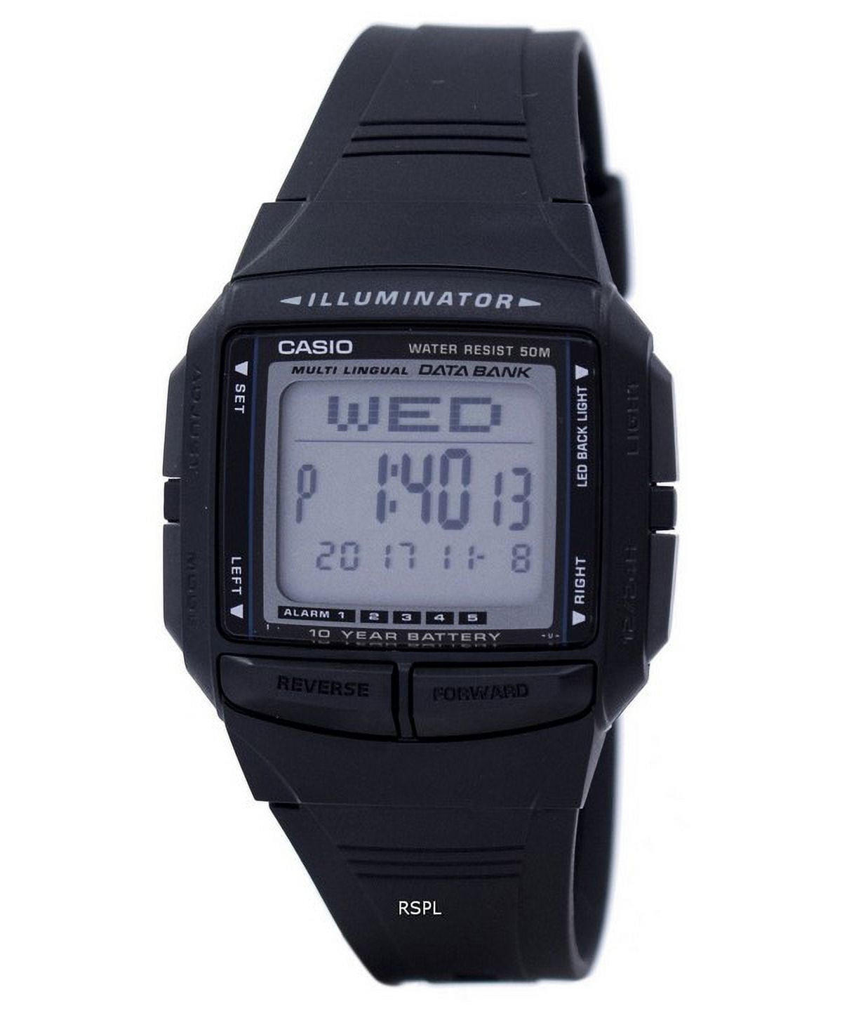 Casio Illuminator Multi-lingual Databank Dual Time Digital DB-36-1AV ...